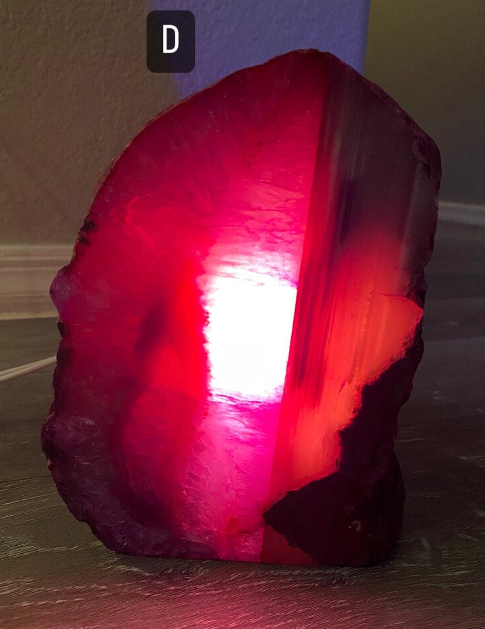 Agate Crystal Lamp Color Enhanced | Base Cut and Polished Front | Cord ...