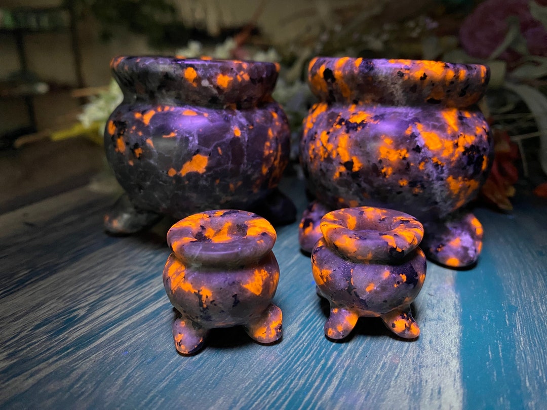Yooperlite Cauldron Crystal | Natural Stone Carved and Polished Witches ...