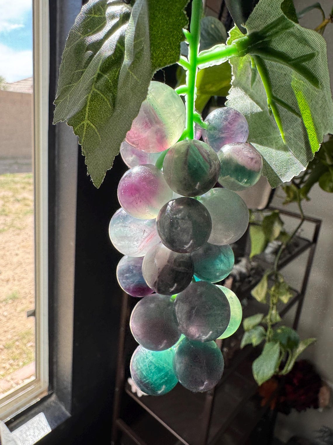 Purple & Green Fluorite Grape Cluster Crystal | Carved and Polished ...