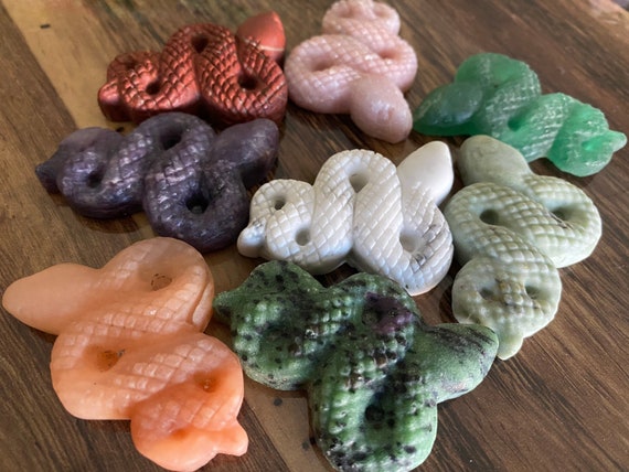 Snake Crystal Assorted Carved Natural Stone Metaphysical - Etsy