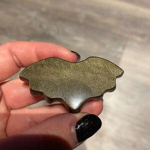 Black Obsidian Bat Crystal | Natural Carved and Polished Stone Silver ...