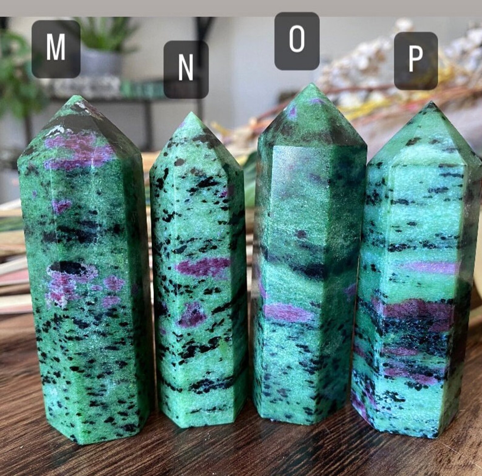 Ruby Zoisite Tower Point Natural Carved Polished | Anyolite Genorator ...
