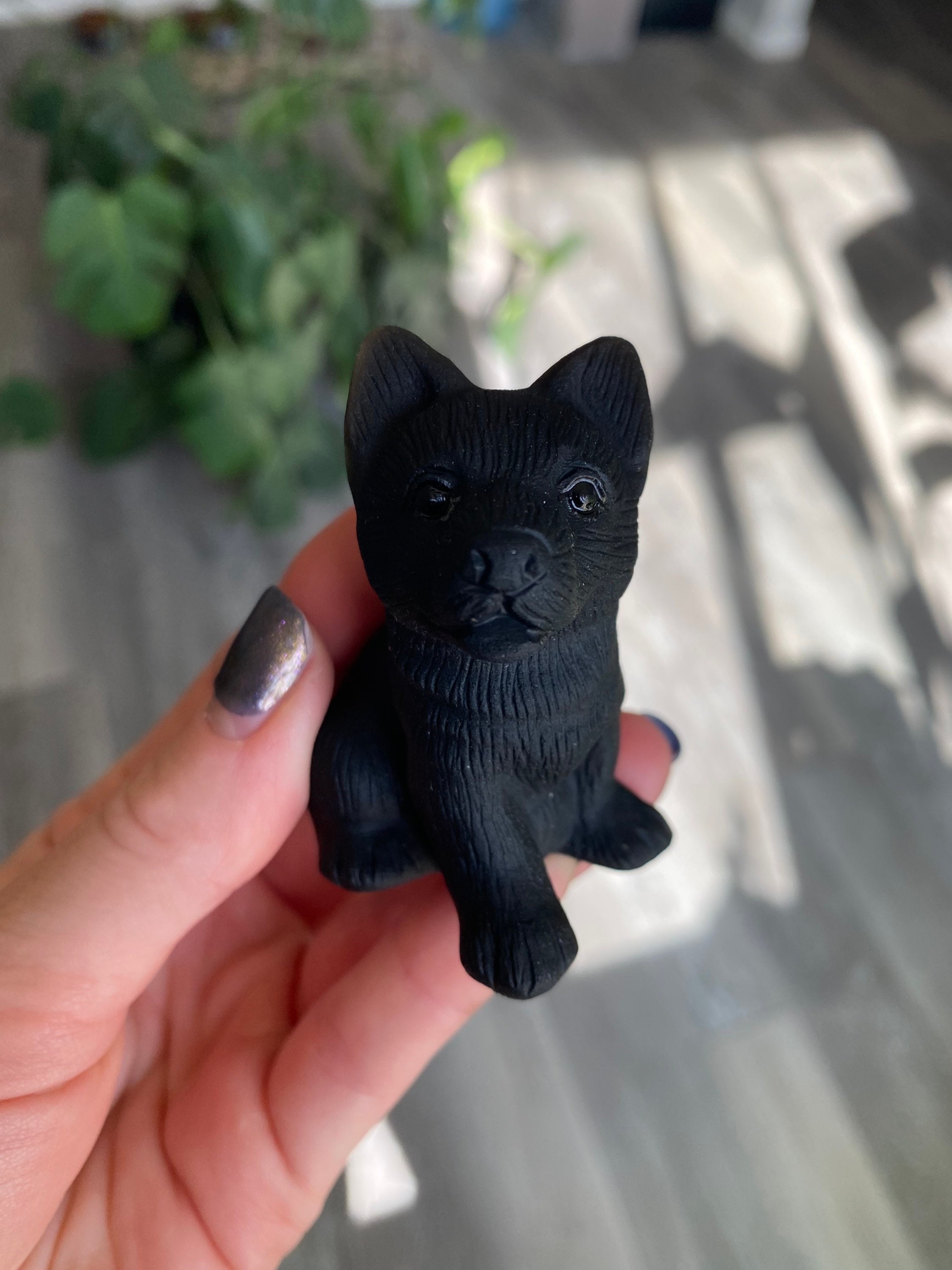 Black Obsidian Dog | Crystal Corgi or Shepherd | Crystal Metaphysical ...