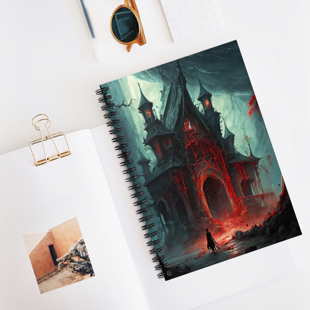 Spiral Notebook With Haunted House, Nightmare Journal, Gift for Goth ...