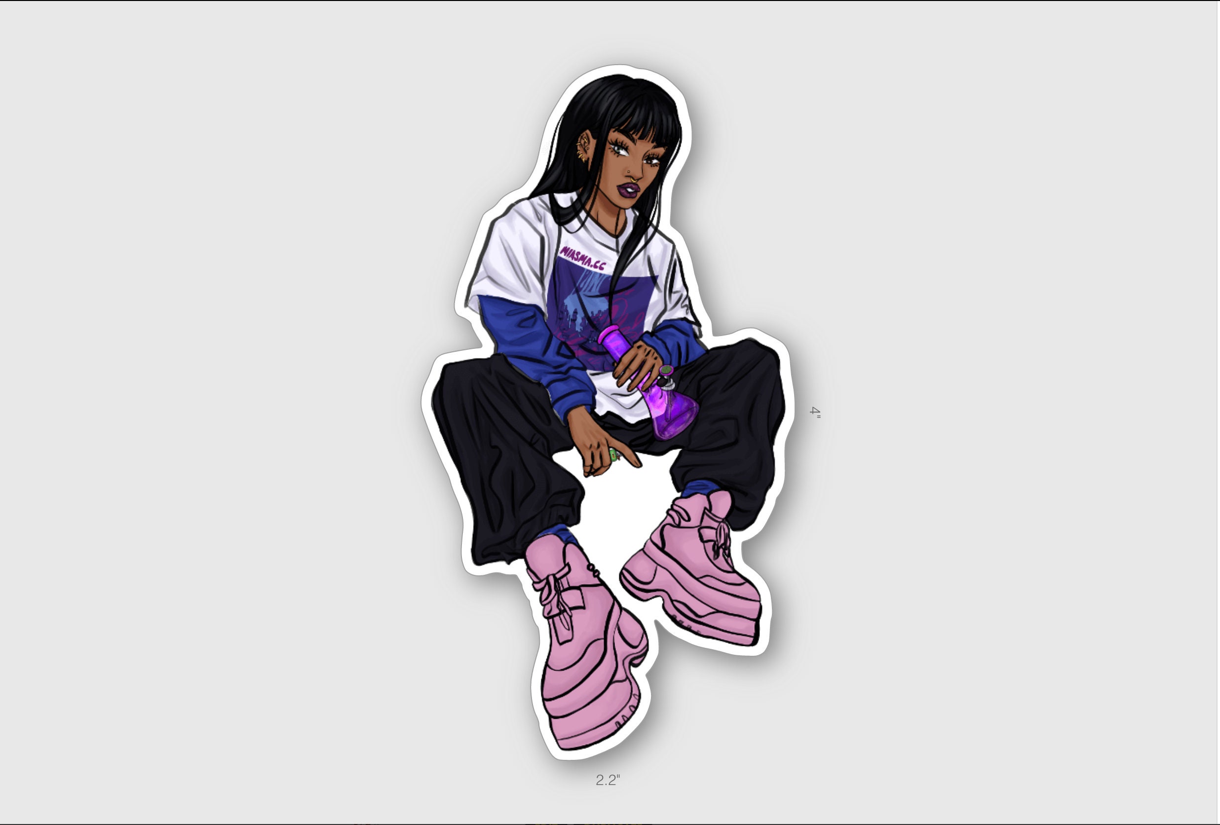 Street Style Stoner Illustrated Vinyl Sticker - Etsy