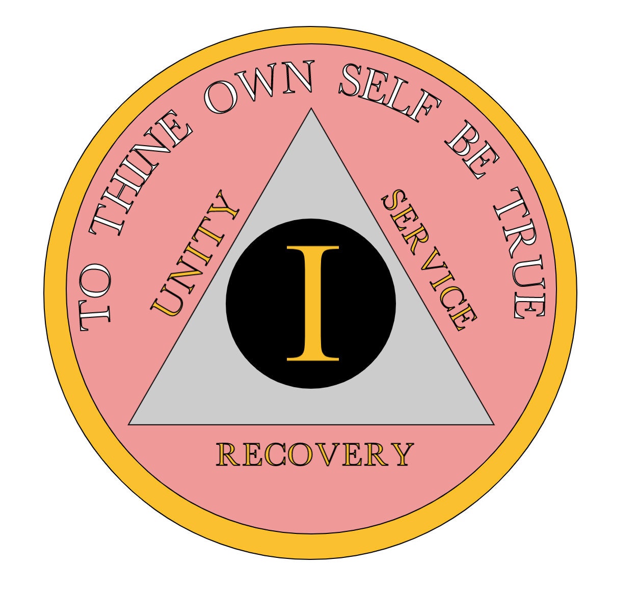 Editable One Year AA Chip SVG - Etsy