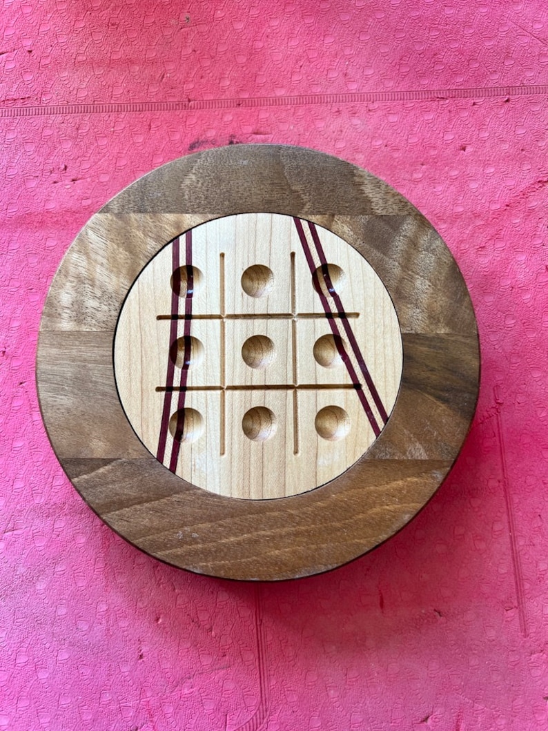 Tic-tac-toe Board W/marble Storage - Etsy