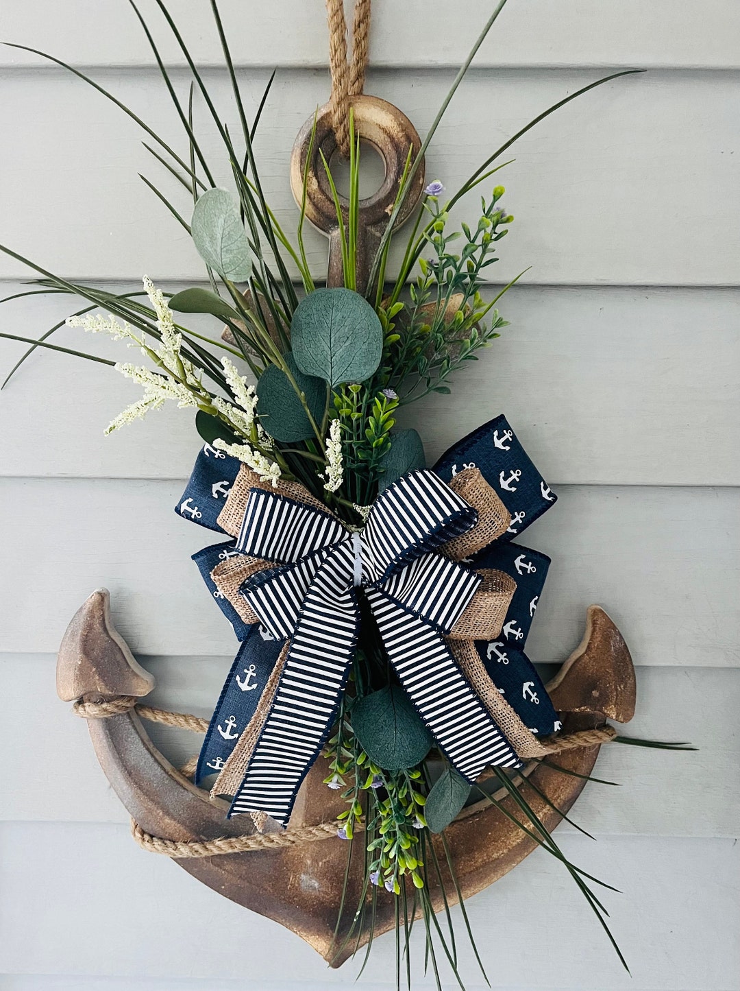 Anchor Wreath, Gift for Her, Everyday Gift, Anchor, Door Hanger, Anchor ...
