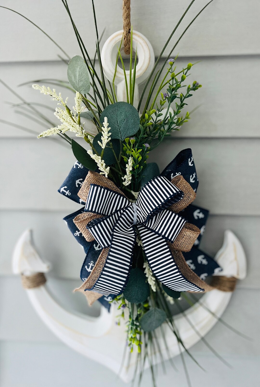 Anchor Wreath, Gift for Her, Everyday Gift, Anchor, Door Hanger, Anchor ...