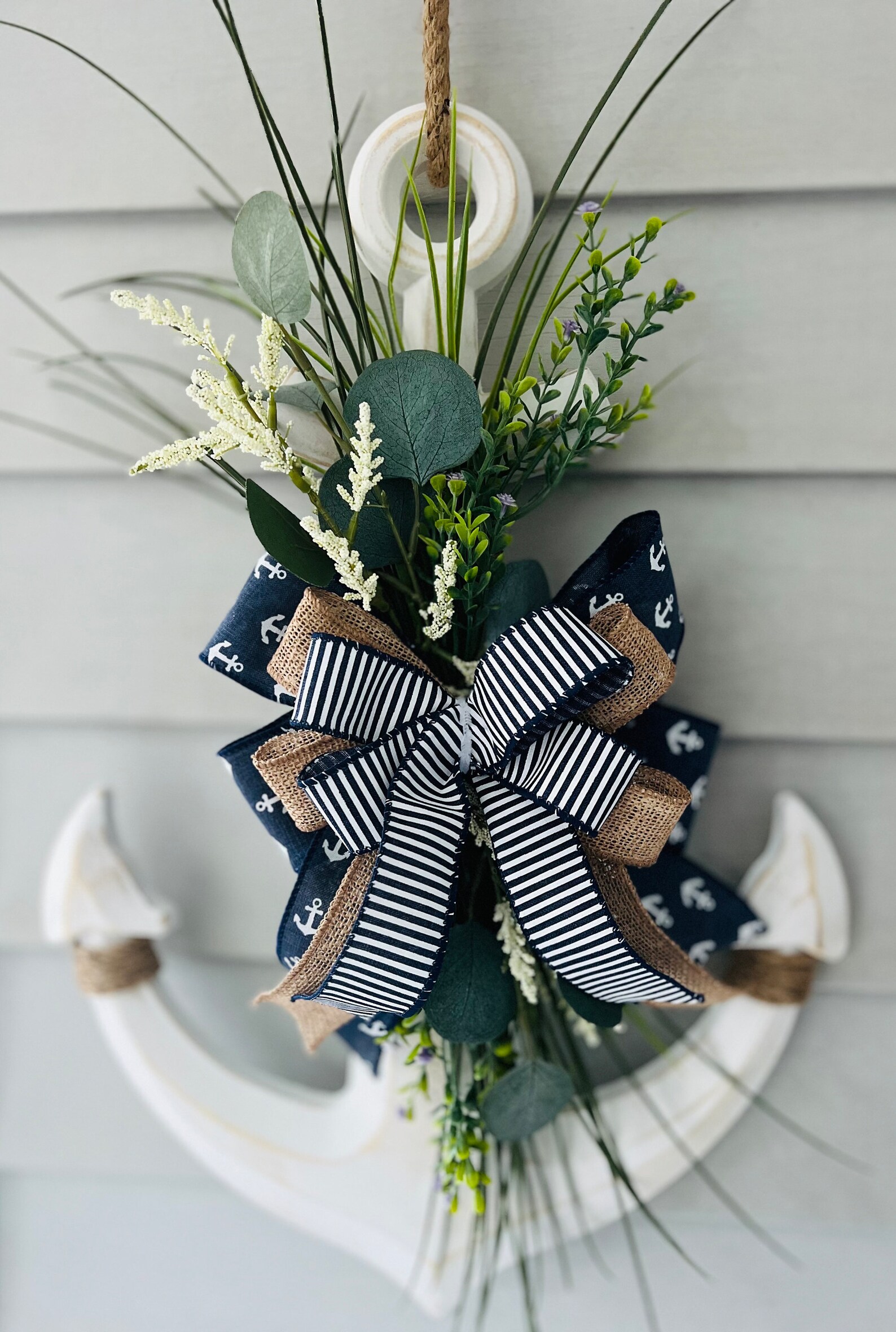 Anchor Wreath, Gift for Her, Everyday Gift, Anchor, Door Hanger, Anchor ...