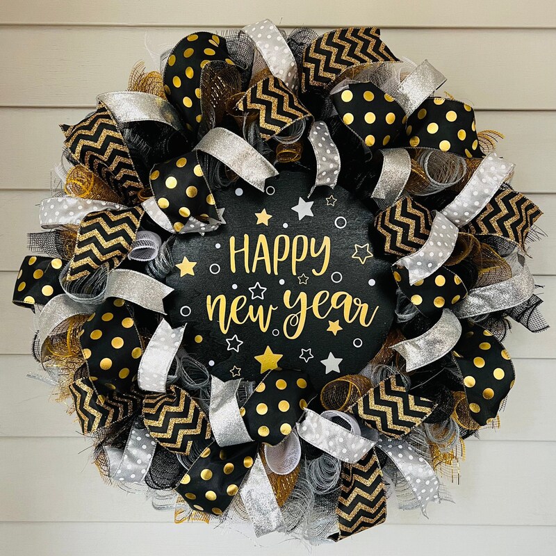 New Years Wreath - Etsy