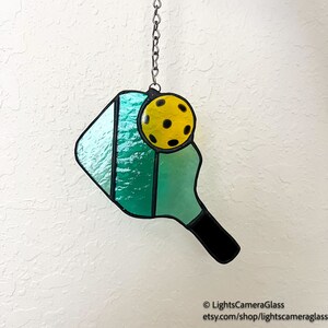 Stained Glass Pickleball Suncatcher-stained Glass Pickleball Window ...