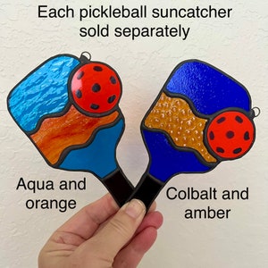 Stained Glass Pickleball Suncatcher-stained Glass Pickleball Window ...