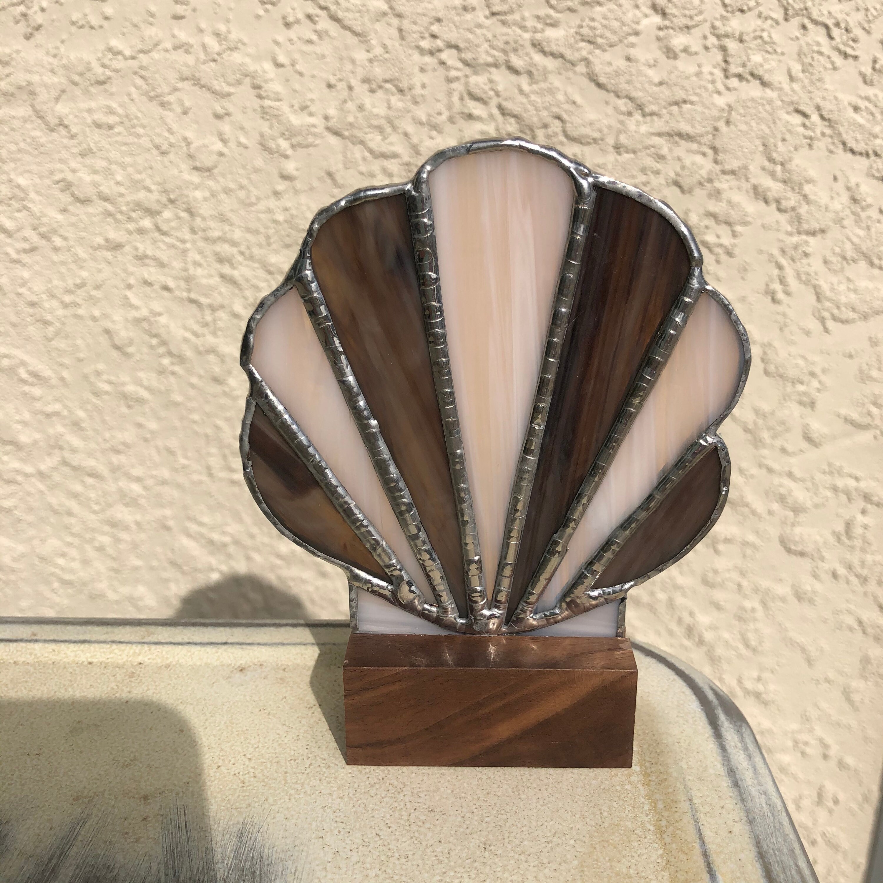 Stained Glass Shell Art Beach Decor Coastal Decor Etsy