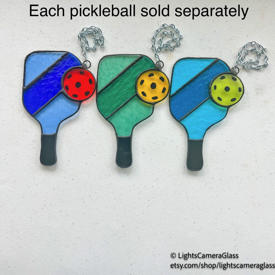Stained Glass Pickleball Suncatcher, Window Hanging Car Charm - Etsy