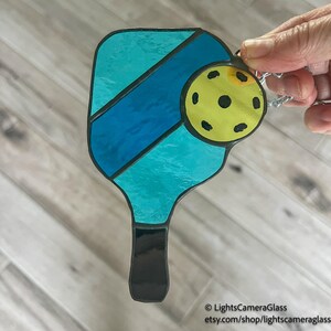 Stained Glass Pickleball Suncatcher-stained Glass Pickleball Window ...
