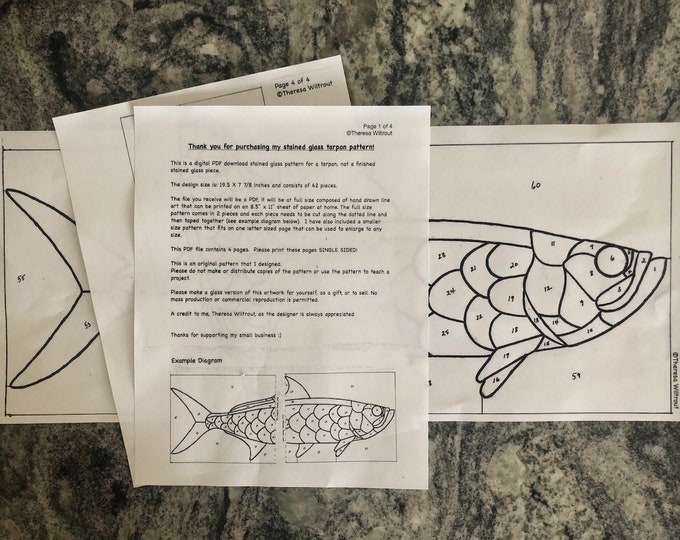 Tarpon Stained Glass Pattern-fish Stained Glass Pattern-sportfish ...