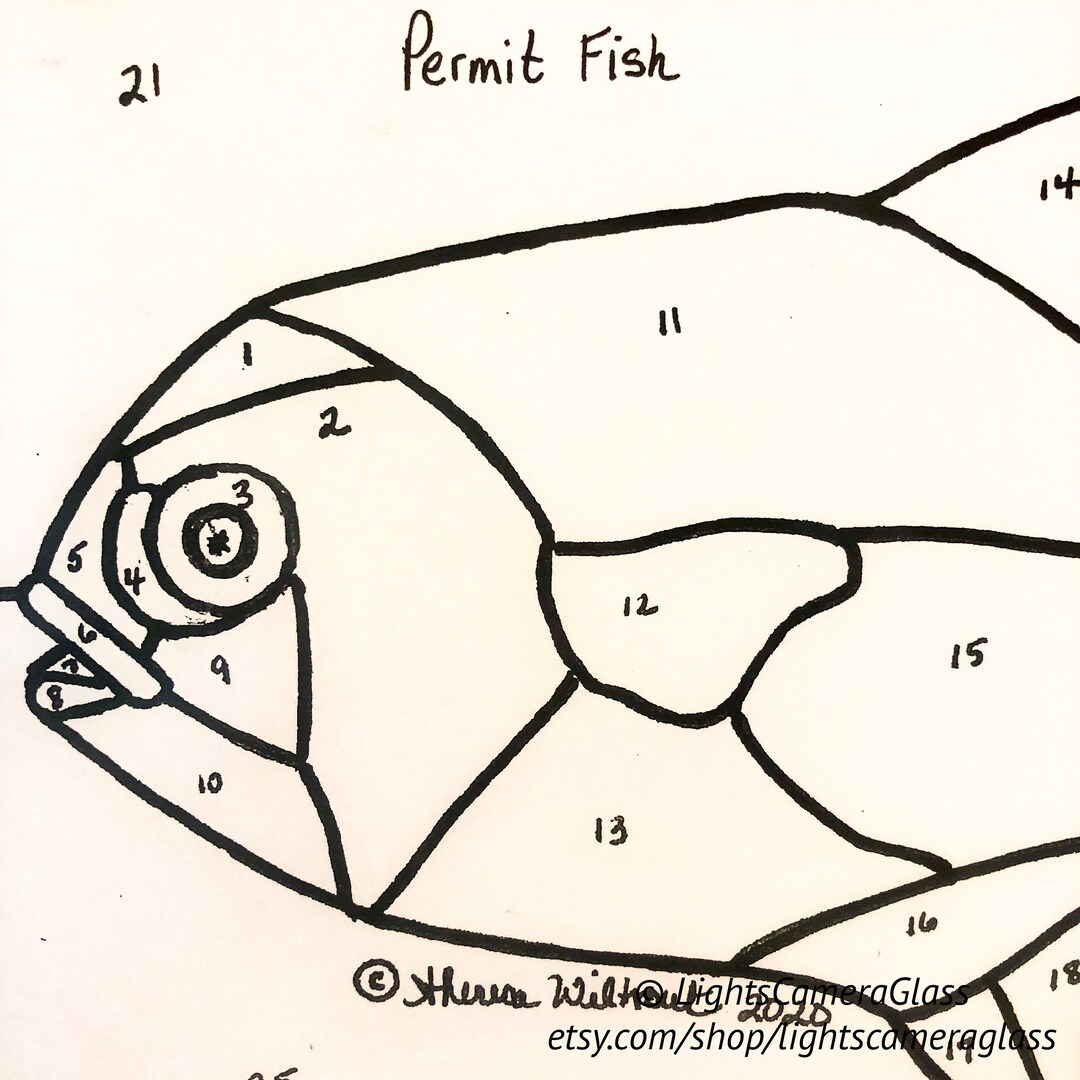 Permit Fish Stained Glass Pattern-fish Stained Glass Pattern-gamefish ...