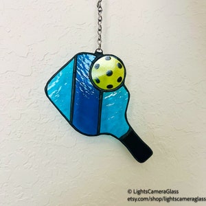 Stained Glass Pickleball Suncatcher-stained Glass Pickleball Window ...