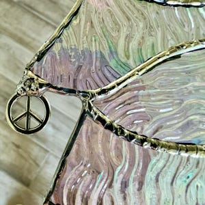 Stained Glass Iridescent Peace Tree Ornament-holiday Peace Tree ...