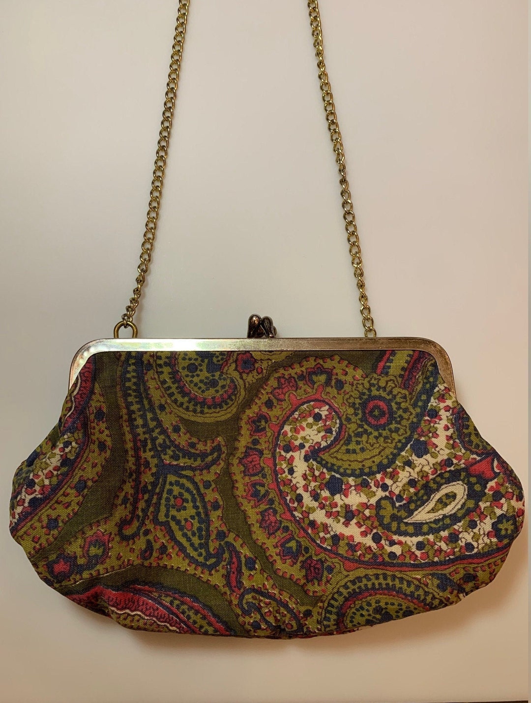 Vintage 1960s Two Sided Paisley Purse - Etsy