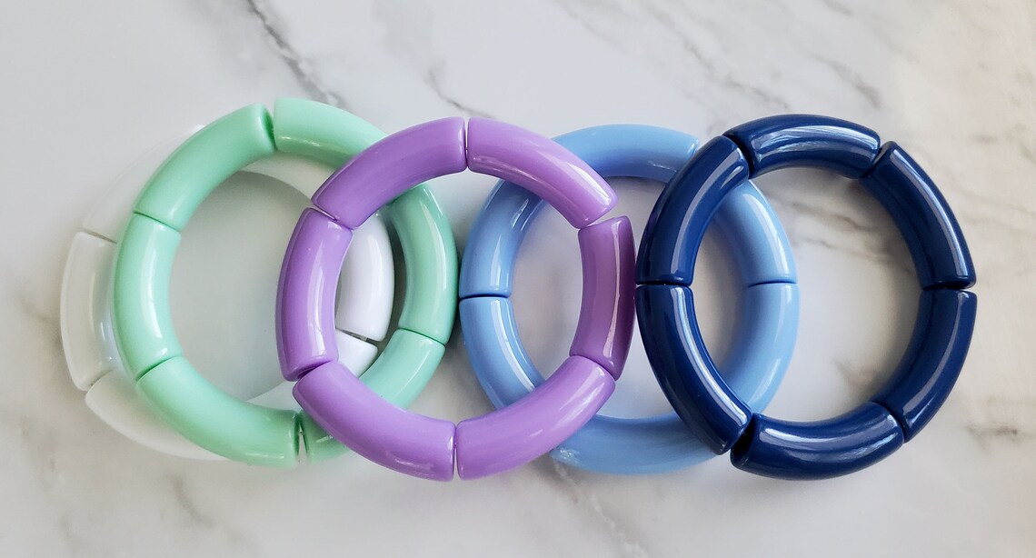 Summer Acrylic Stackable Bracelets Pool Swim Jewelry Tube - Etsy