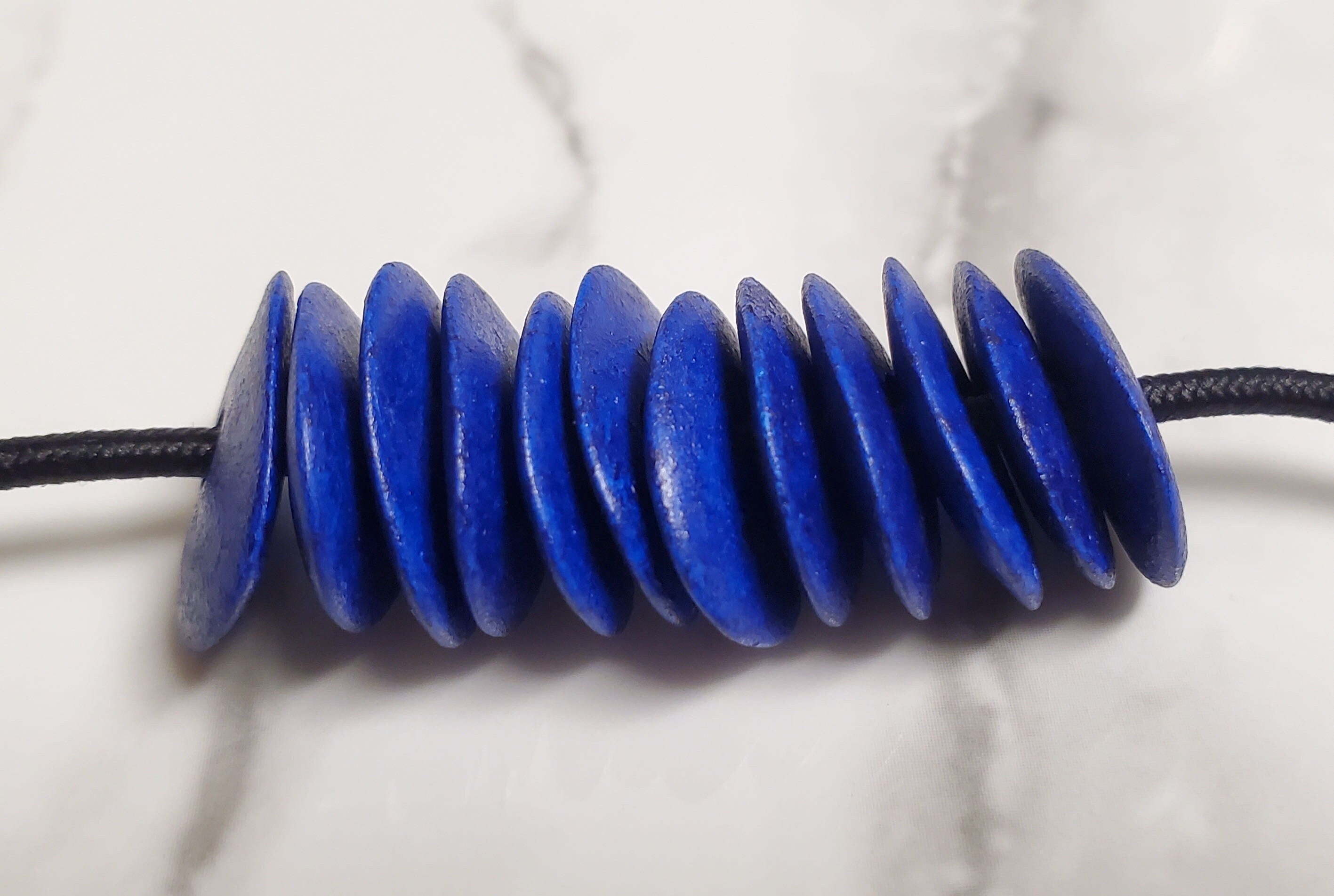 Royal Blue Cornflake Beads Midnight Blue Flat Disc Beads - Etsy