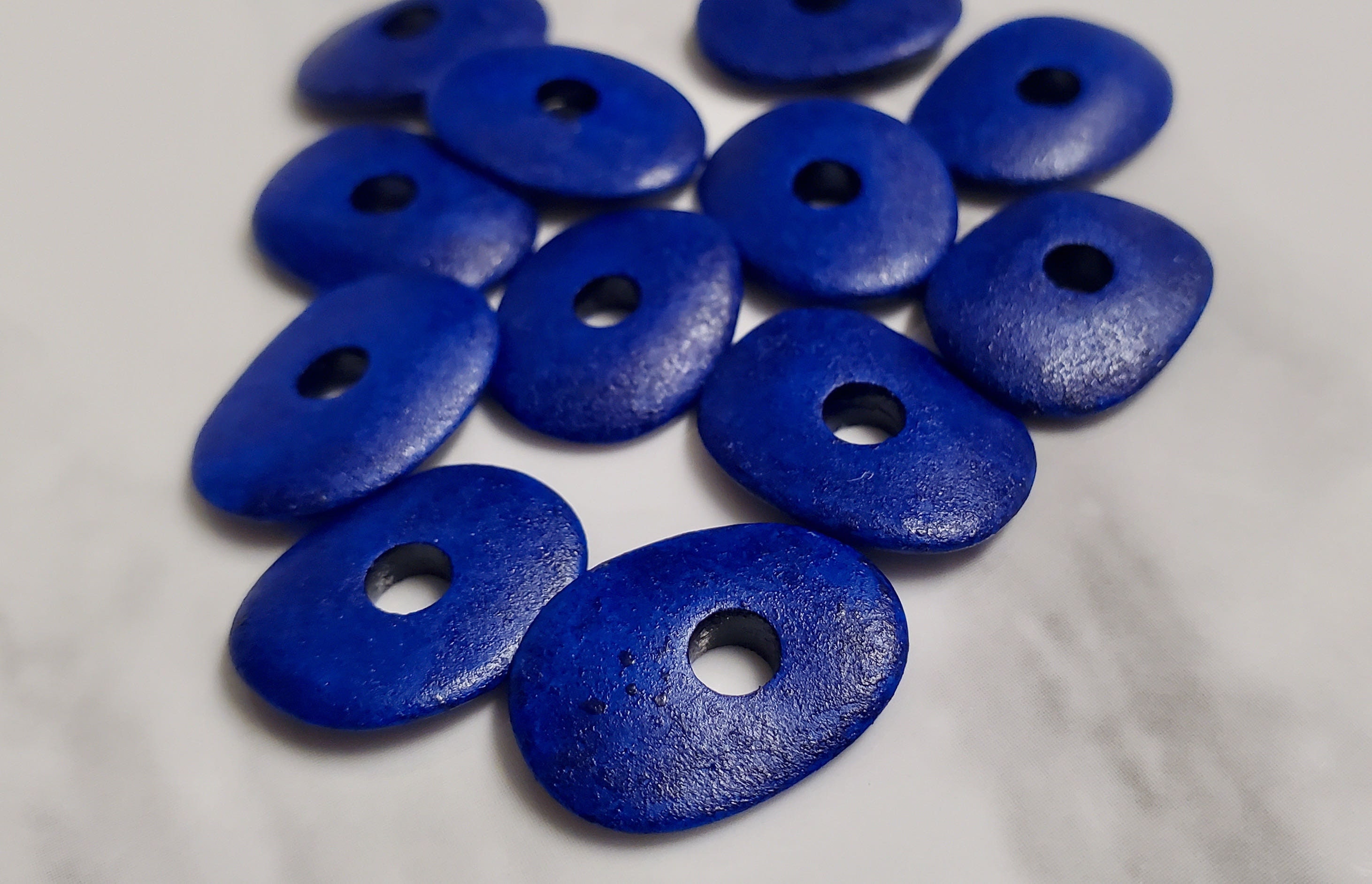 Royal Blue Cornflake Beads Midnight Blue Flat Disc Beads - Etsy