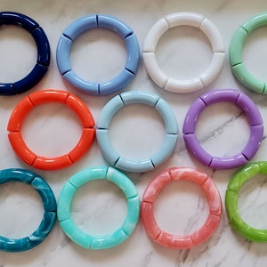 Summer Acrylic Stackable Bracelets | Pool Swim Vacation Jewelry | Tube ...