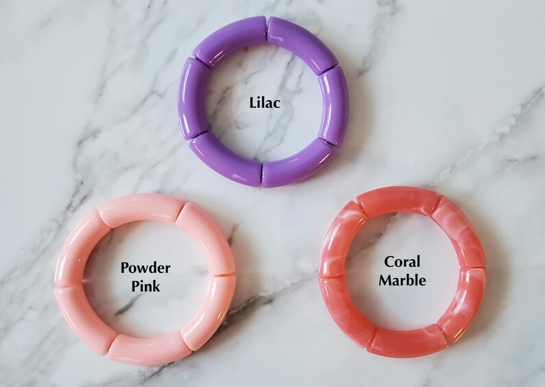 Summer Acrylic Stackable Bracelets | Pool Swim Vacation Jewelry | Tube ...