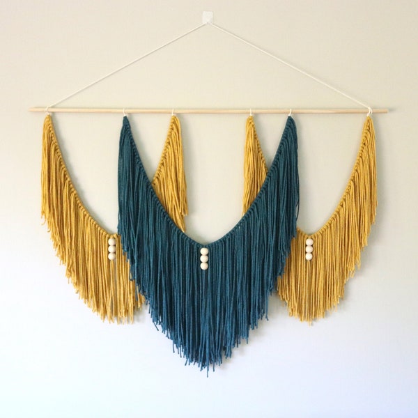 Blue Macrame Wall Hanging - Etsy