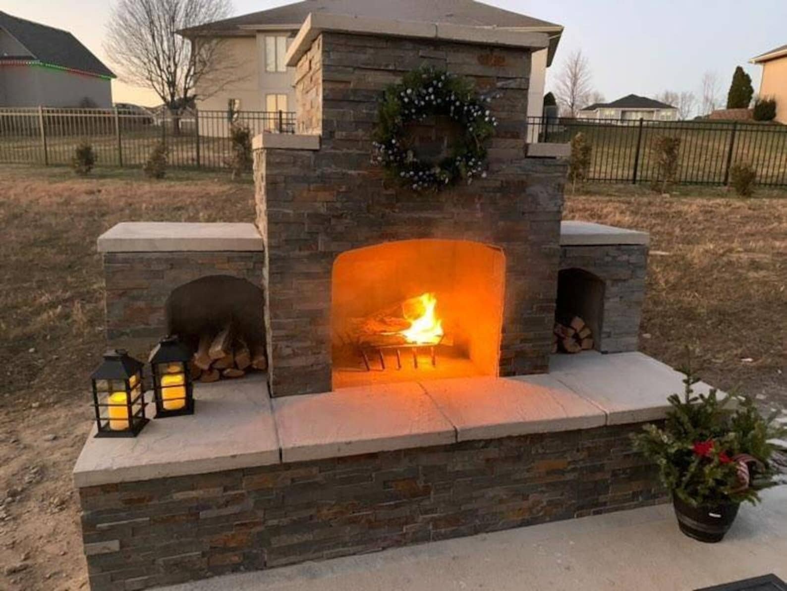DIY Outdoor Fireplace Construction Plan Winslow Design 46 - Etsy