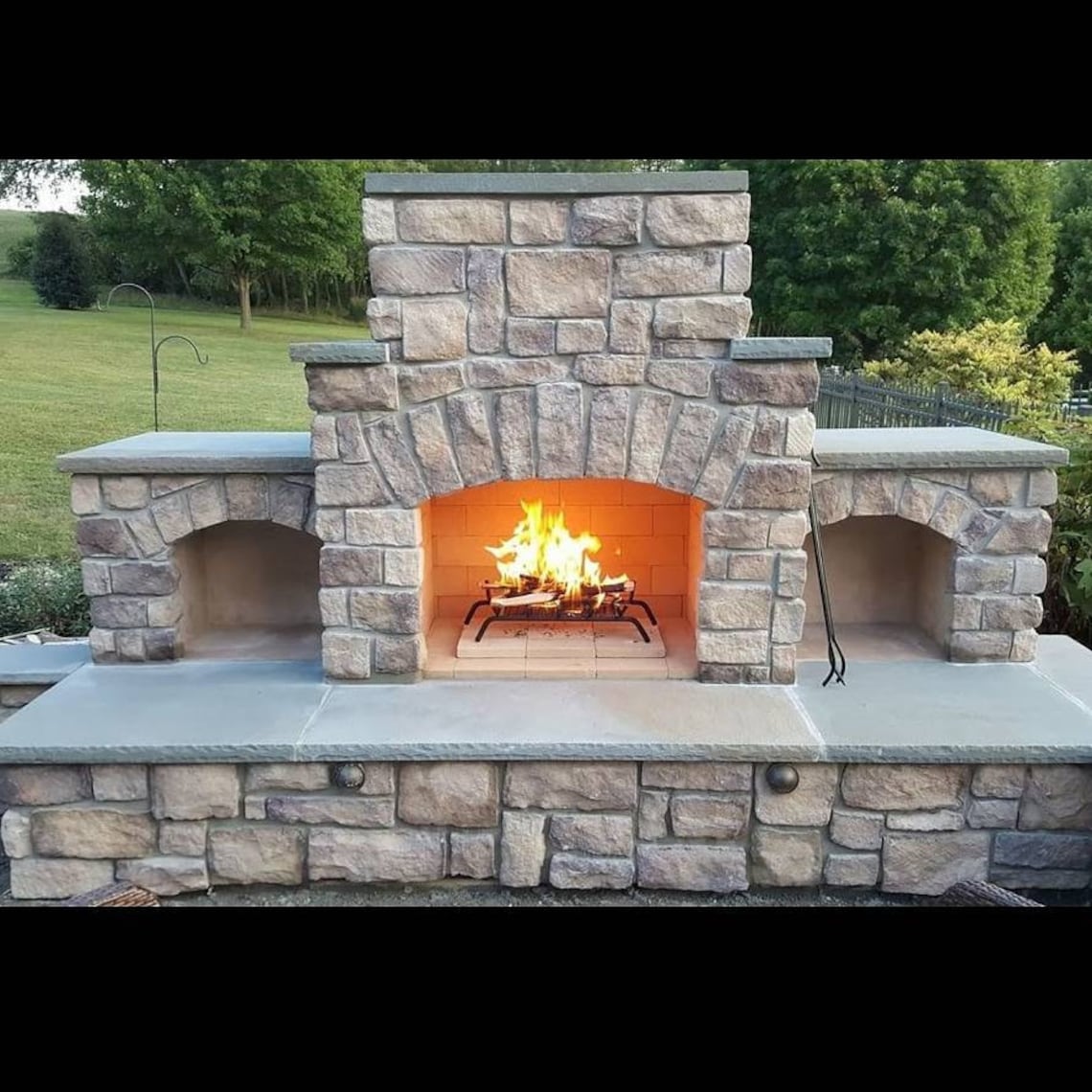 DIY Outdoor Fireplace Construction Plan Winslow Design 46 - Etsy