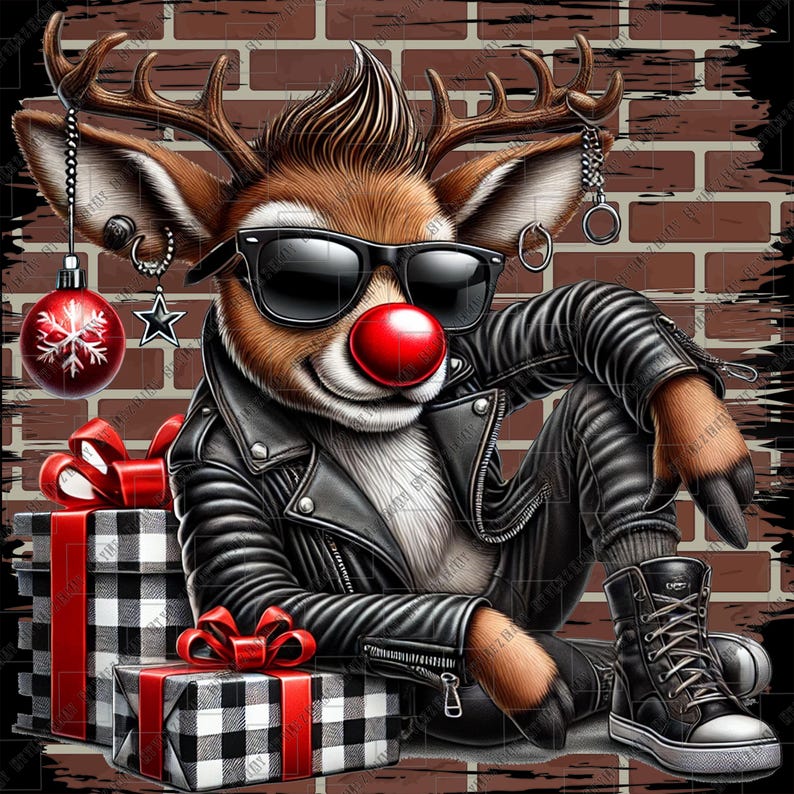 Rudolph Rebel PNG - Etsy