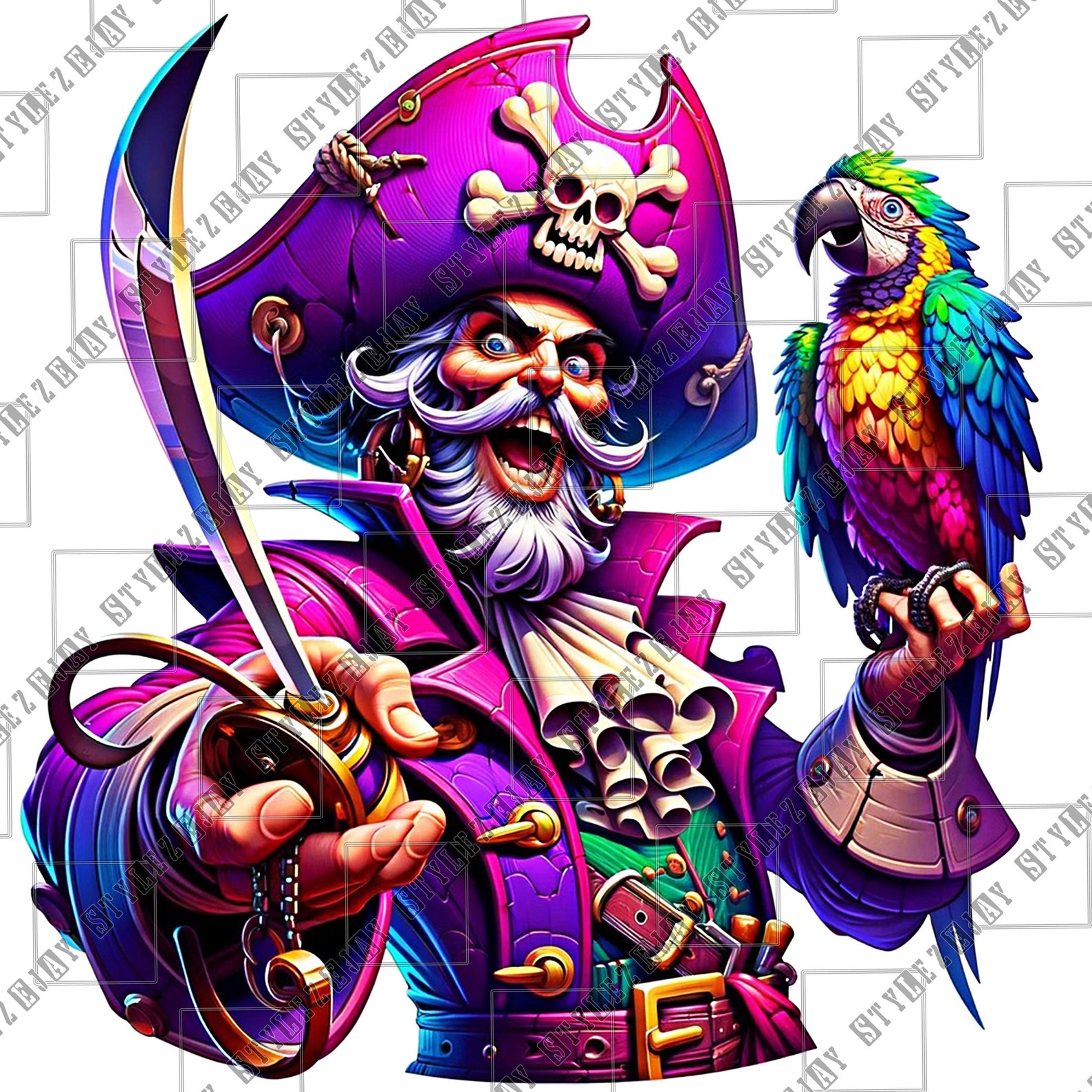 Purple Jack Pirate Png - Etsy
