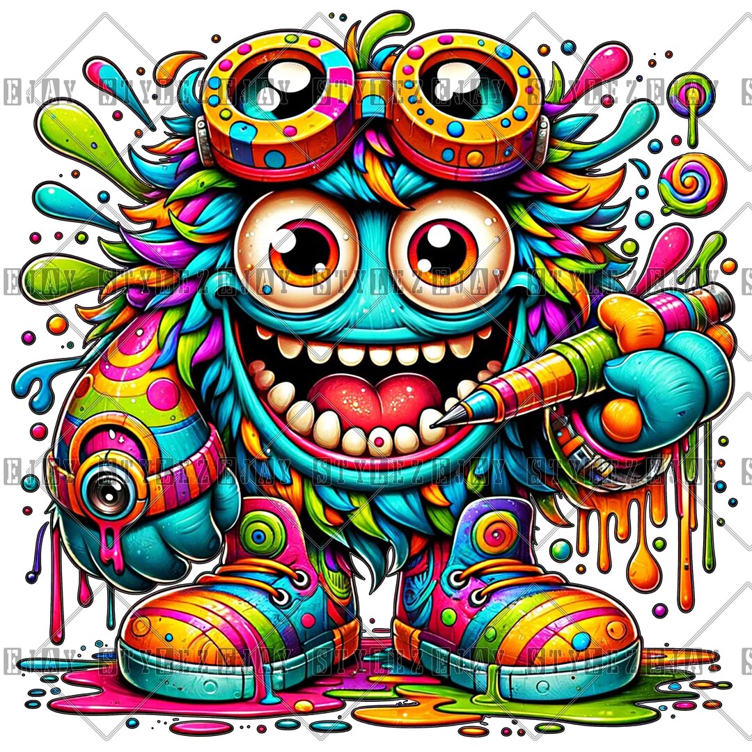 Colorful Monster PNG - Etsy