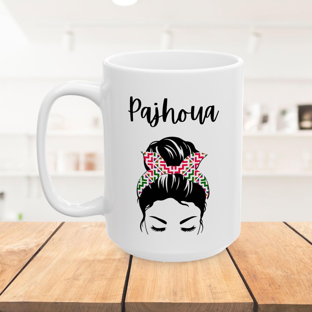 FREE SHIPPING - Custom Paj Ntaub Girl Name Mug. Personalized Hmong Gift ...