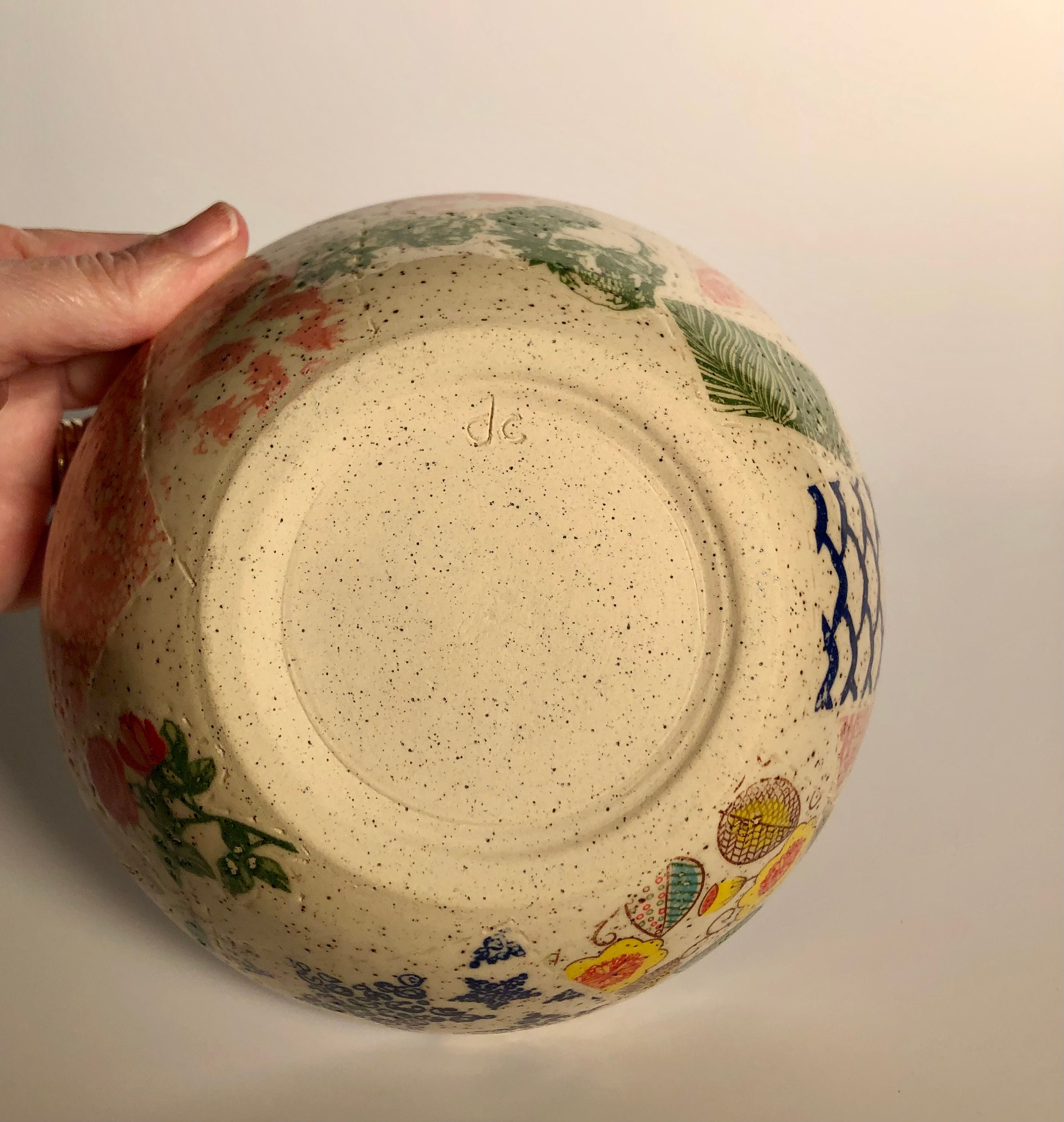 Speckled Patchwork Pottery Bowl - Etsy