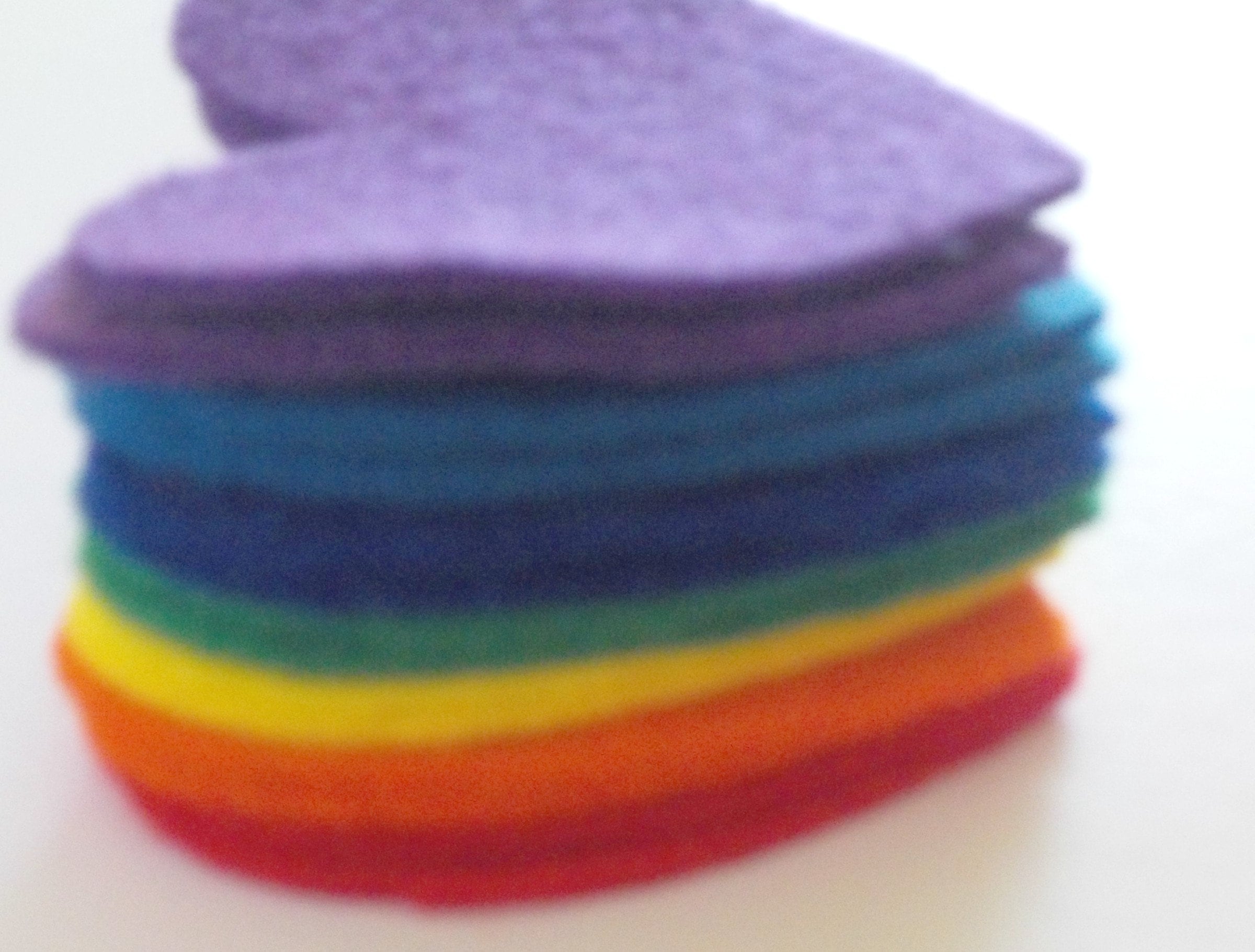 50 Bright Pre-cut Wool Felt Hearts, 5cm Die Cut Heart Shapes, Precut ...