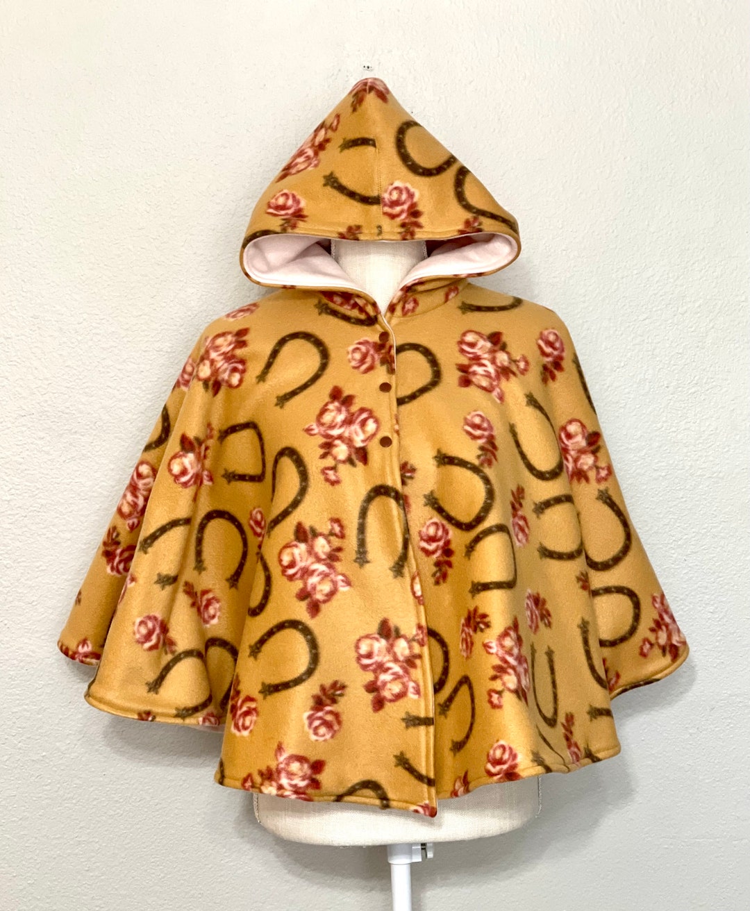 Double Fleece Cape, Child's Hooded Poncho, Kid’s Poncho, Cape ...