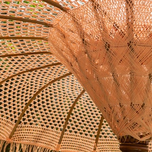 Macrame Boho Garden Parasol Handmade Peach Black - Etsy