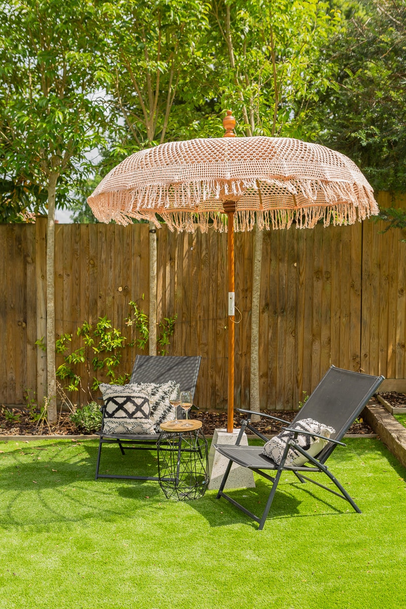 Macrame Boho Garden Parasol Handmade Peach Black - Etsy