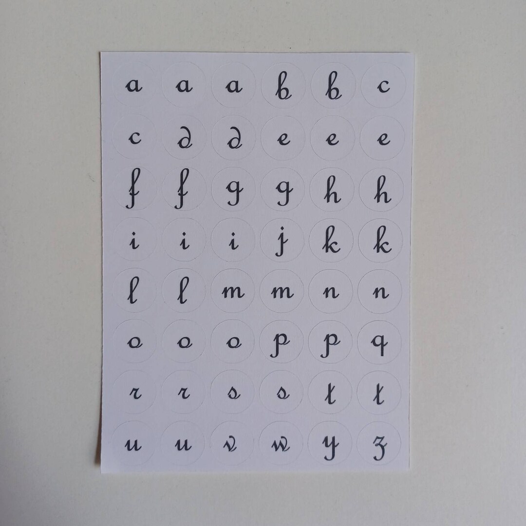 Script Letters Sticker Sheet - Etsy