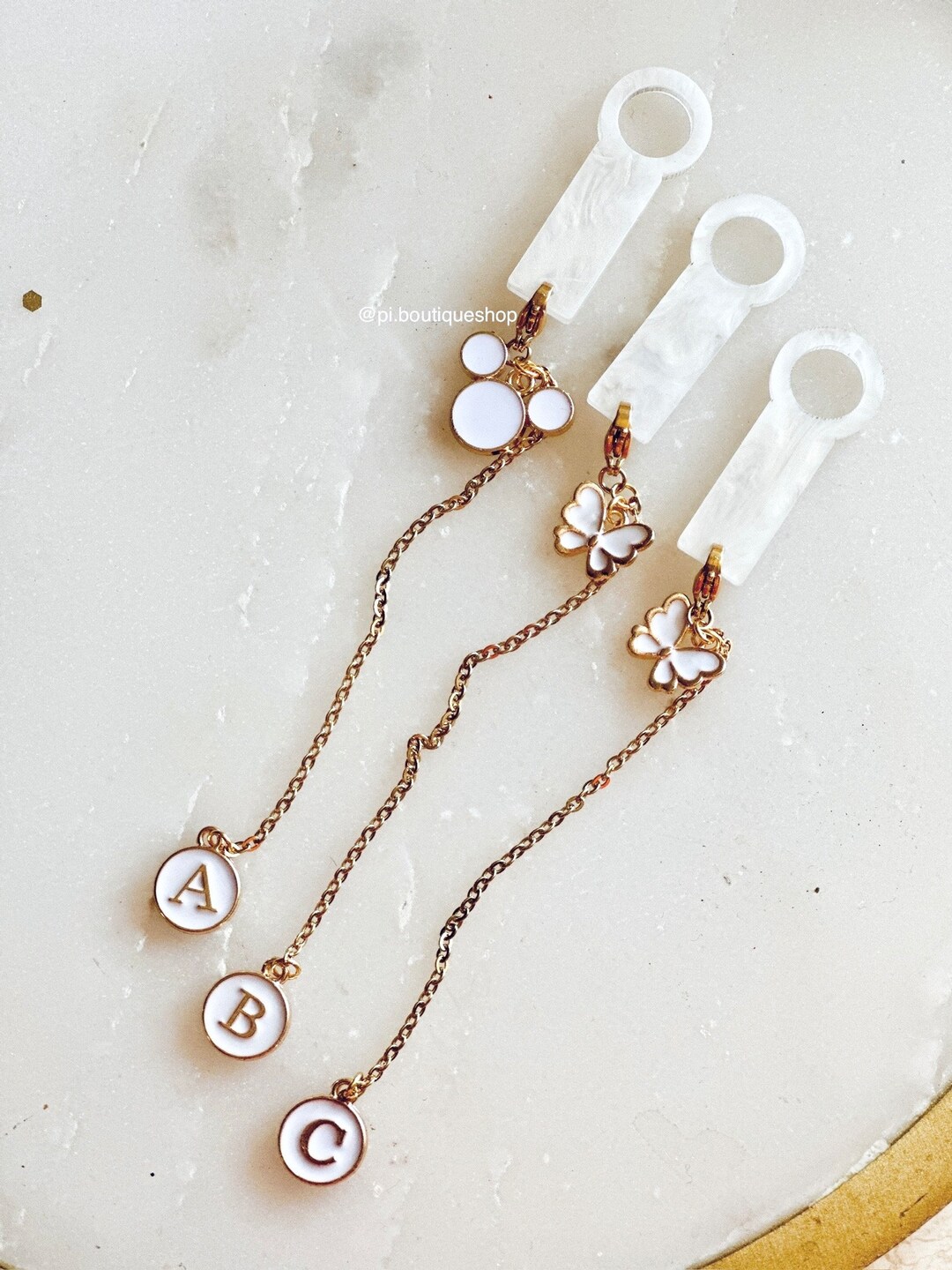 2 in 1 Initial Straw Charm Acrylic Straw Topper Stanley Accessories ...