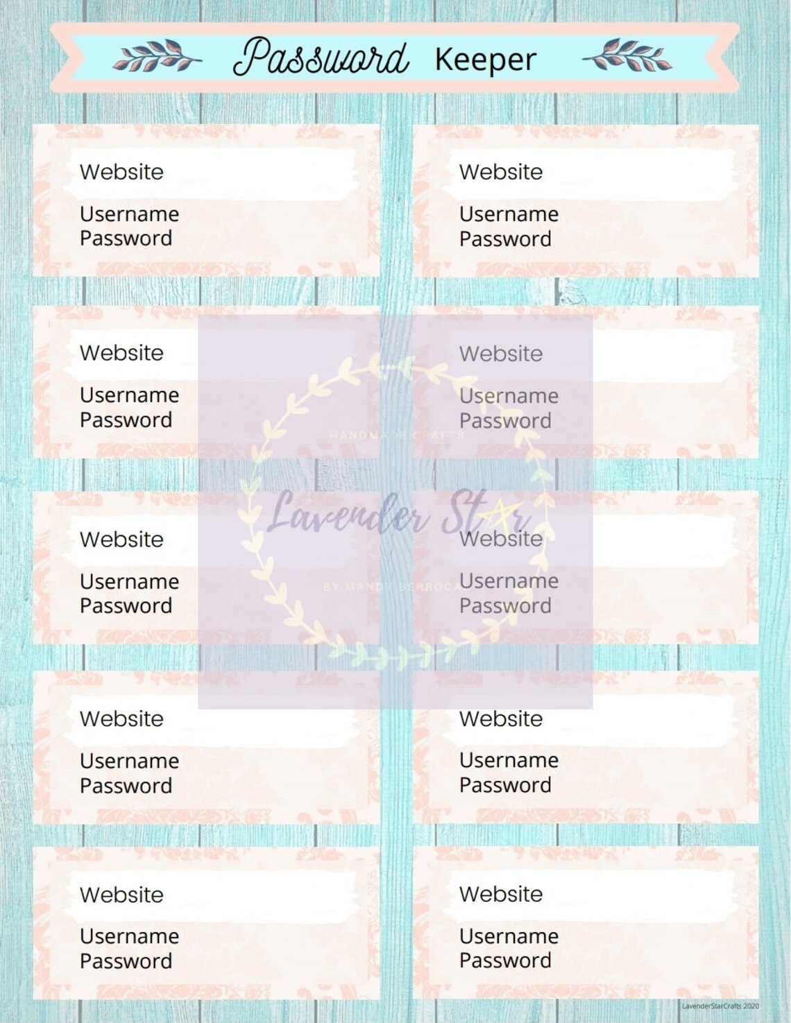 Country Chic Organizer Printable - Etsy