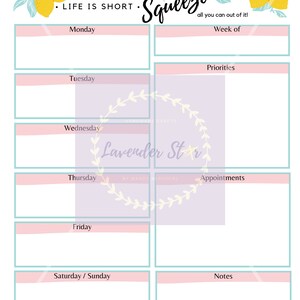 Organizer Printable Set - Citrus Theme - Etsy