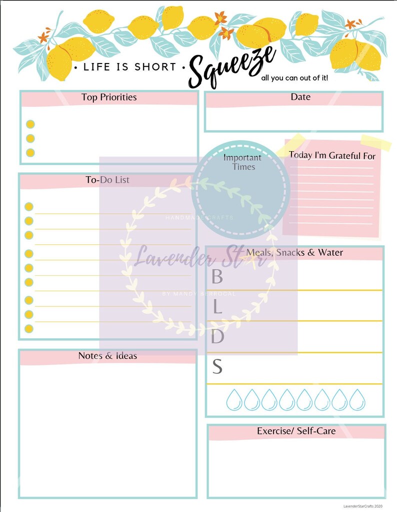 Organizer Printable Set - Citrus Theme - Etsy