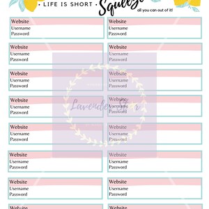 Organizer Printable Set - Citrus Theme - Etsy