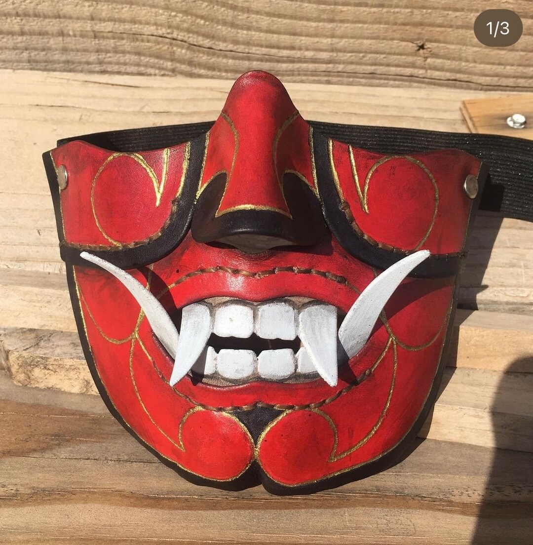 Leather Hannya Half Mask - Etsy