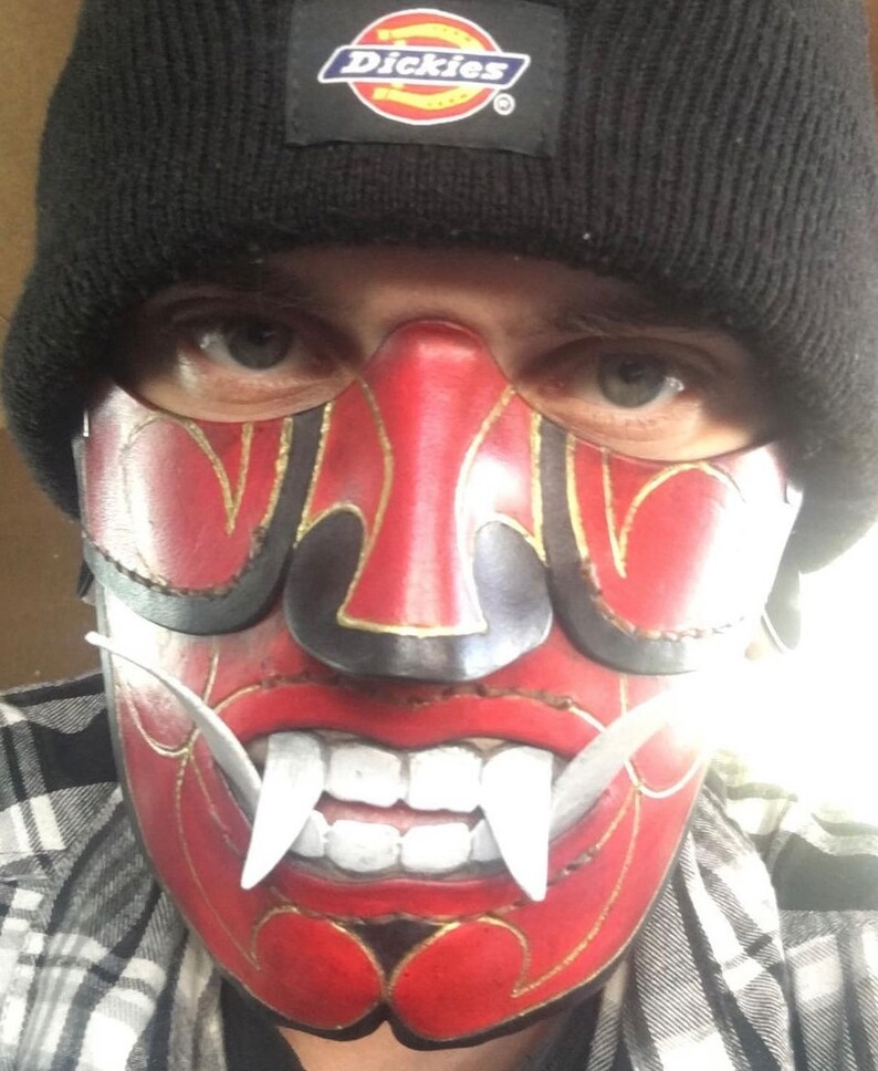 Leather Hannya Half Mask - Etsy